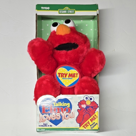 Sesame Street | Toys | Vintage New 99s Talking Elmo Loves You Plush Toy ...